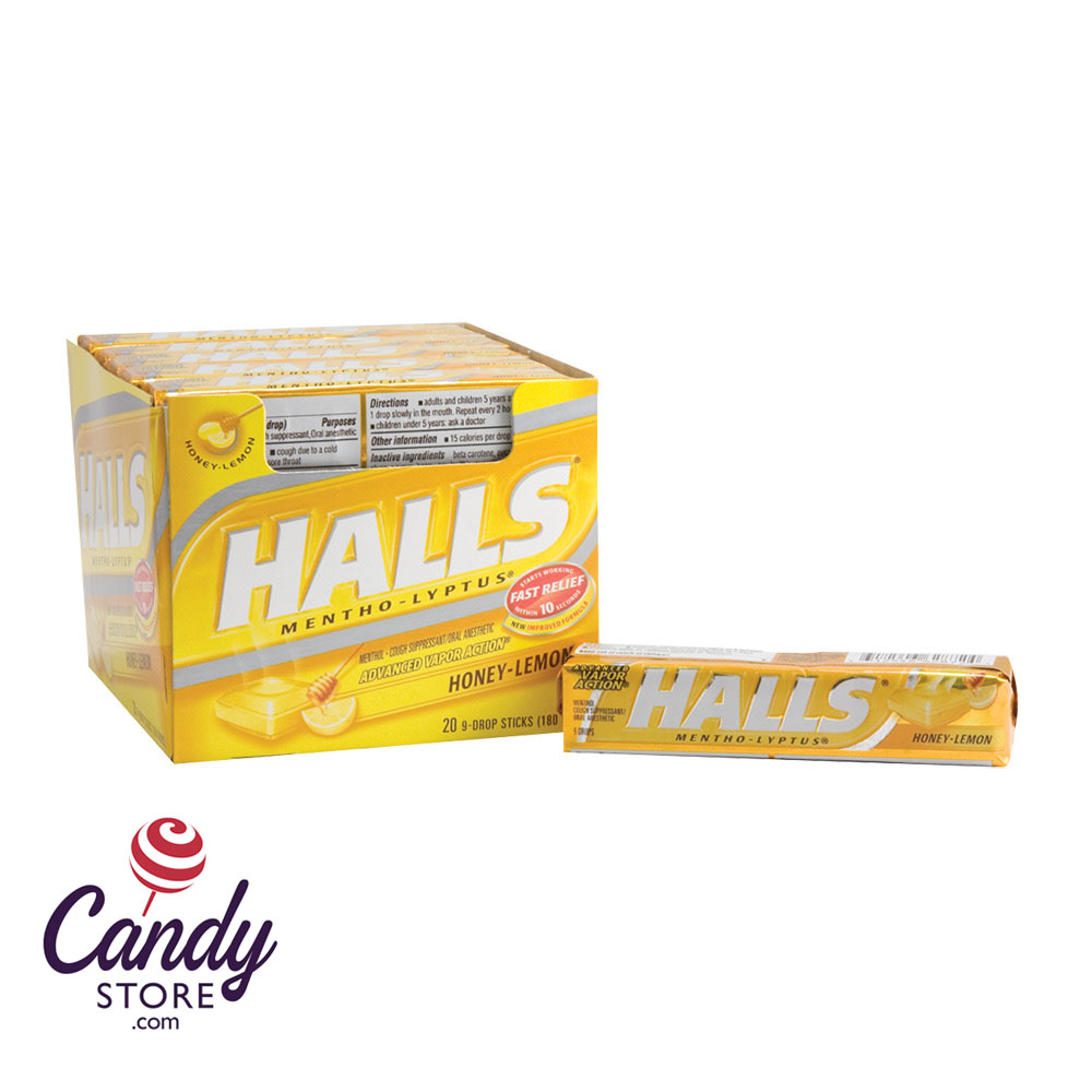 Halls Honey Lemon Cough Drops - 20ct | CandyStore.com