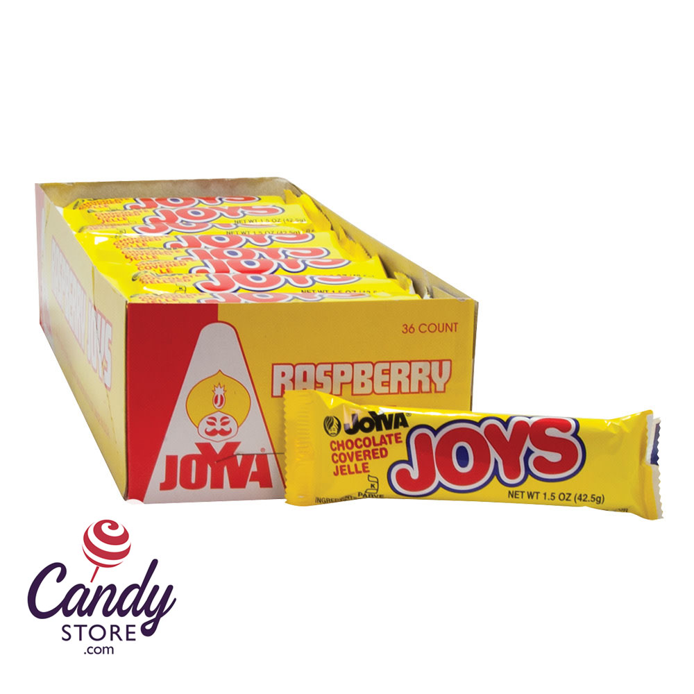 Joyva Joys Chocolate Covered Raspberry Jelle 1.5oz Bar - 36ct – CandyStore.com