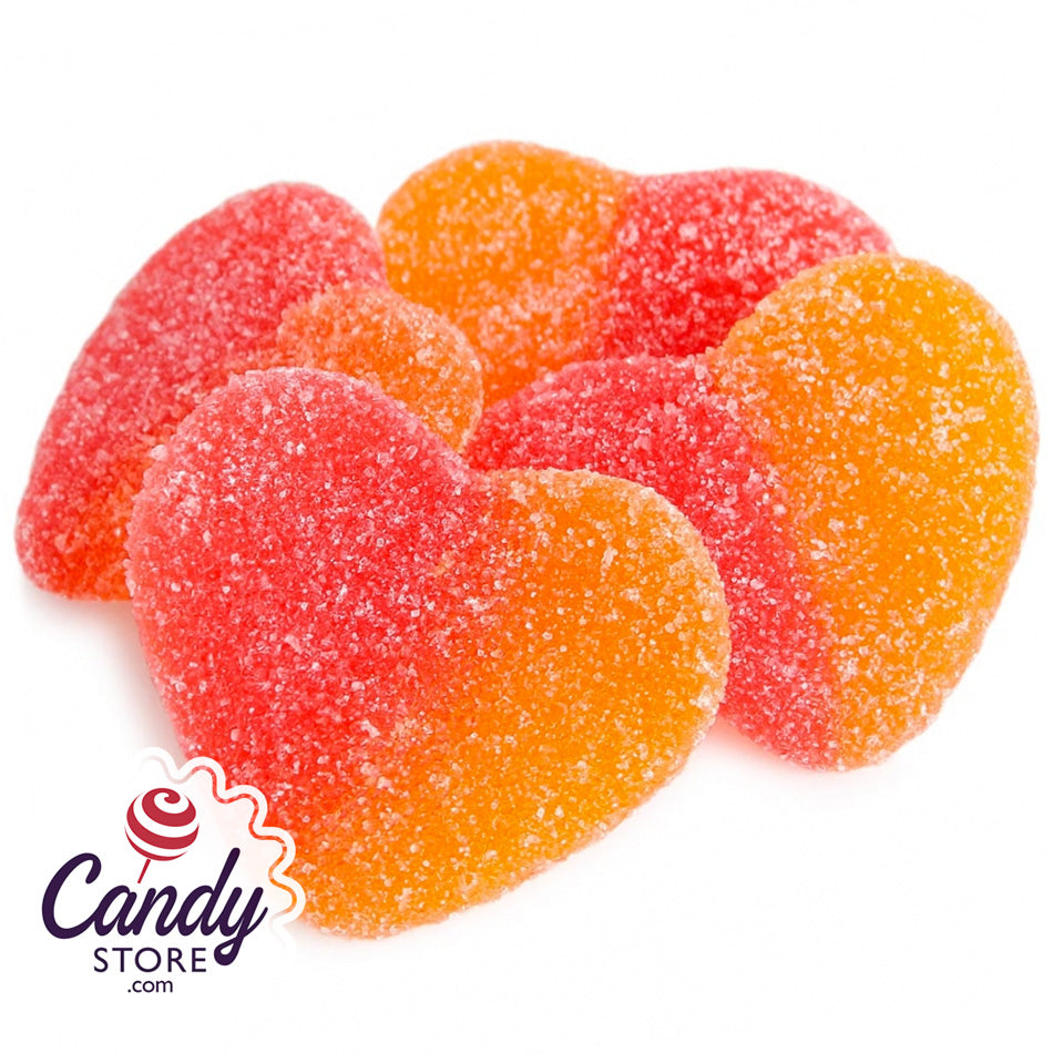 Sour Gummi Peach Hearts - 6.6lb Bulk | CandyStore.com