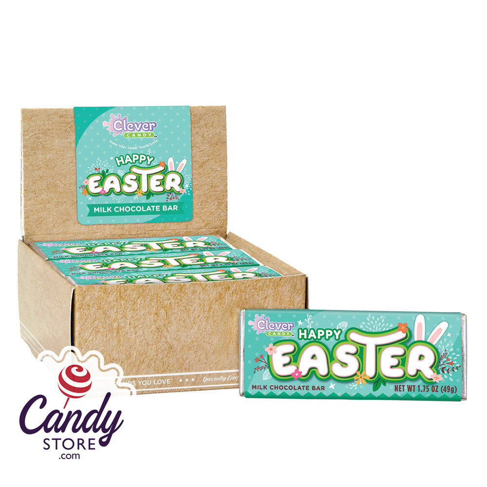 Happy Easter Milk Chocolate Bars 24ct - CandyStore.com