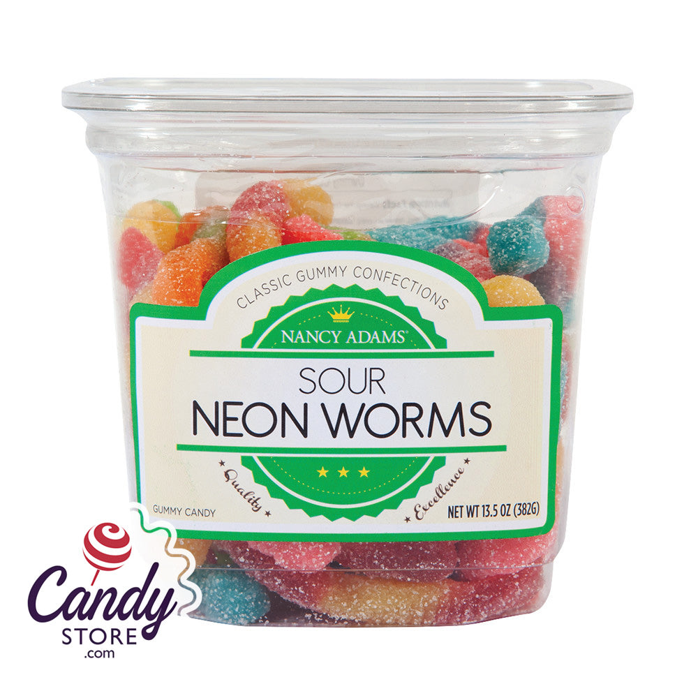 Sour Neon Worms 12ct Tubs - CandyStore.com