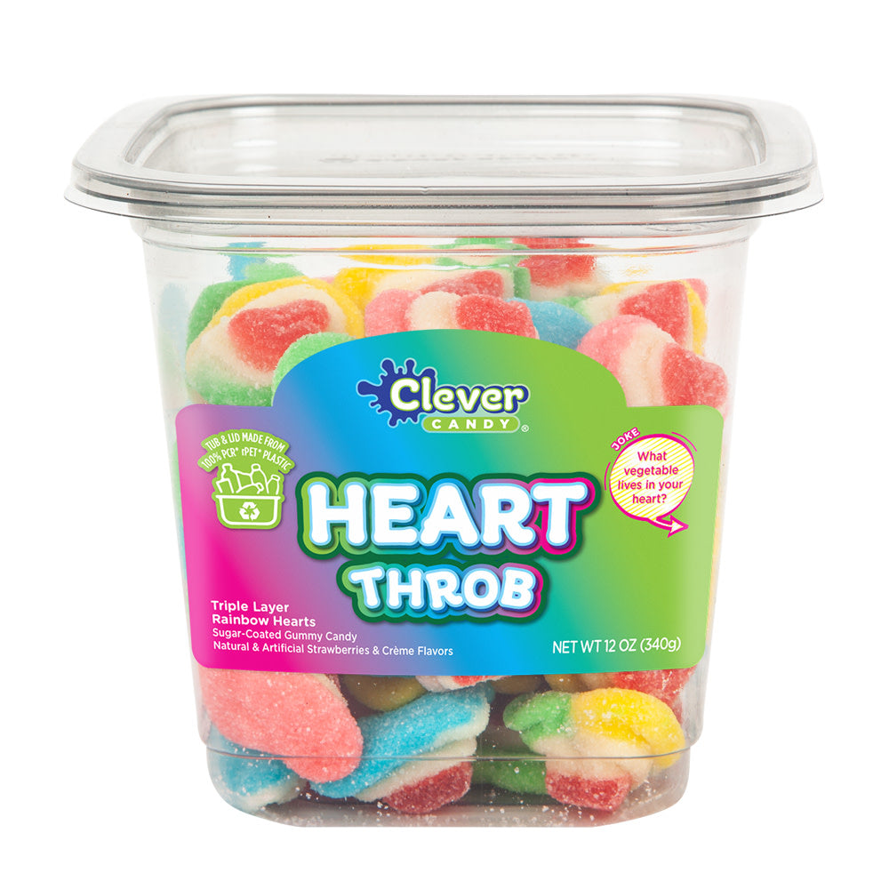 Heart Throb Gummy Hearts Tubs 12ct - CandyStore.com