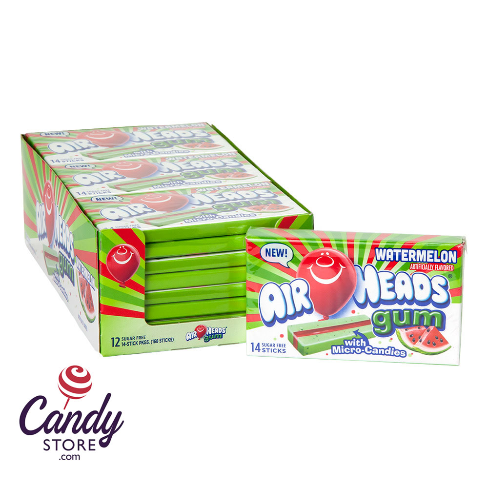 Airheads Watermelon Gum 14 Piece - 12ct | CandyStore.com