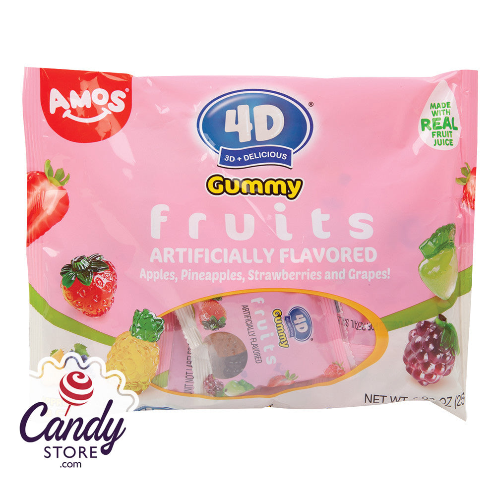 Amos 4D Gummy Fruits Candy Fun Size 12ct - CandyStore.com
