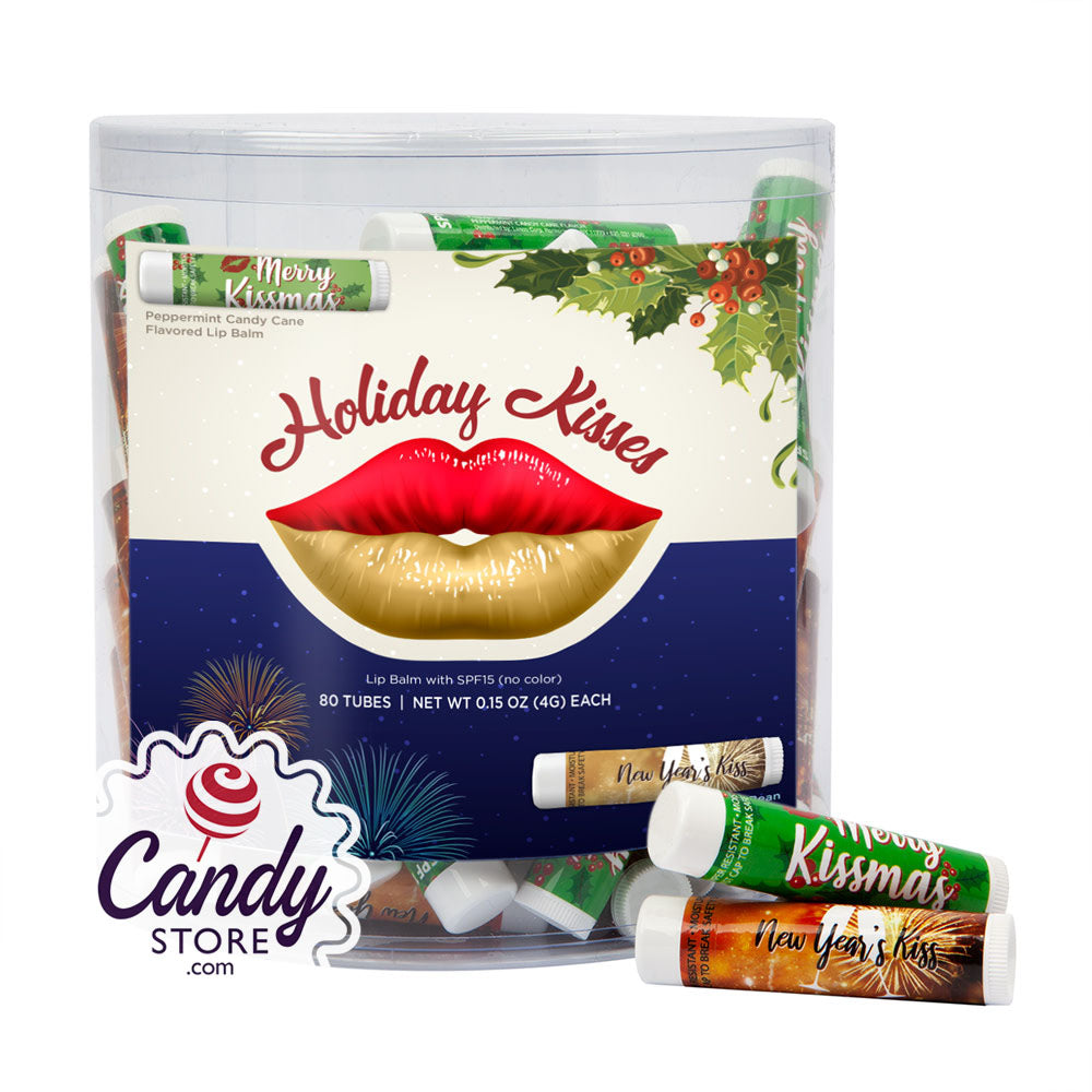 Amusemints Lip Balm Christmas & New Years 0.15oz Tub 80ct - CandyStore.com