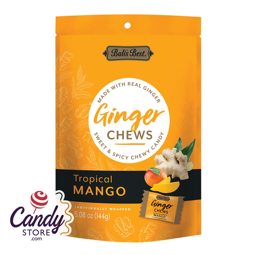 Bali's Best Tropical Mango Ginger Chews 12ct Pouches - CandyStore.com