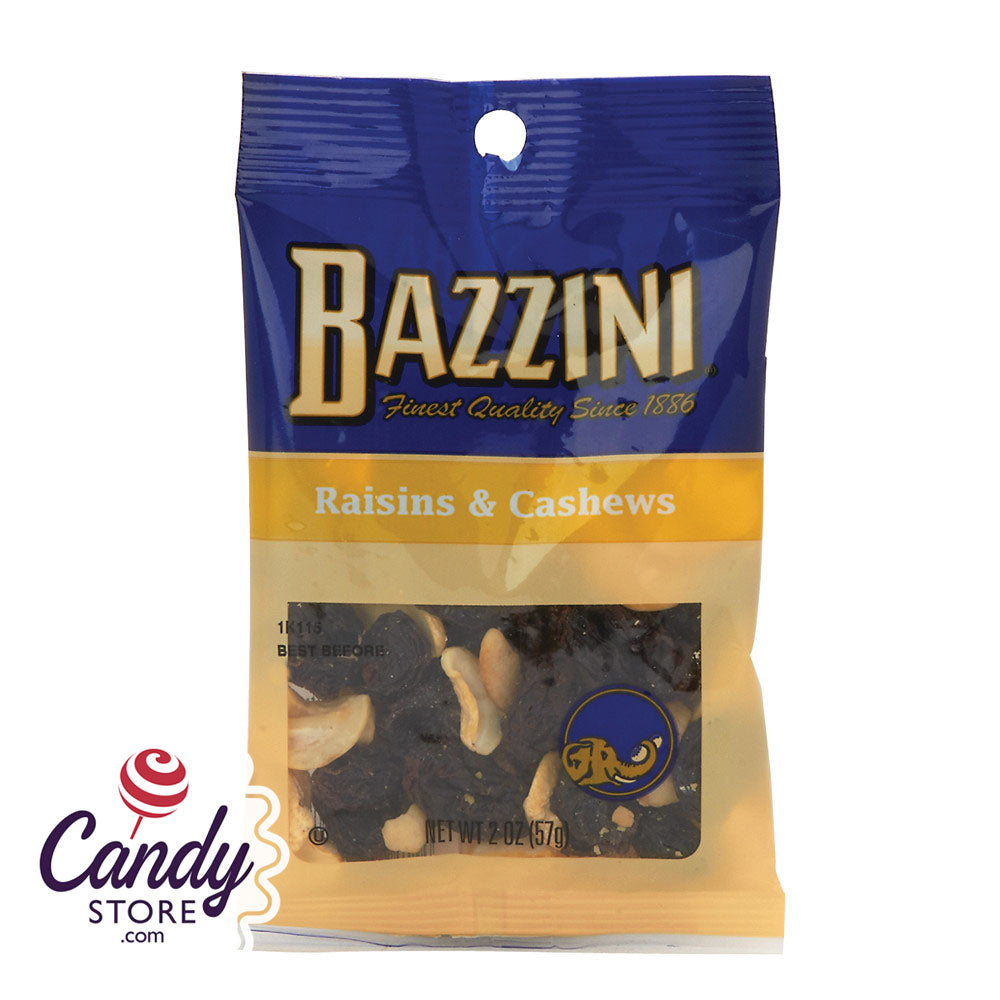 Bazzini Raisins & Cashews 2oz Peg Bags 12ct - CandyStore.com