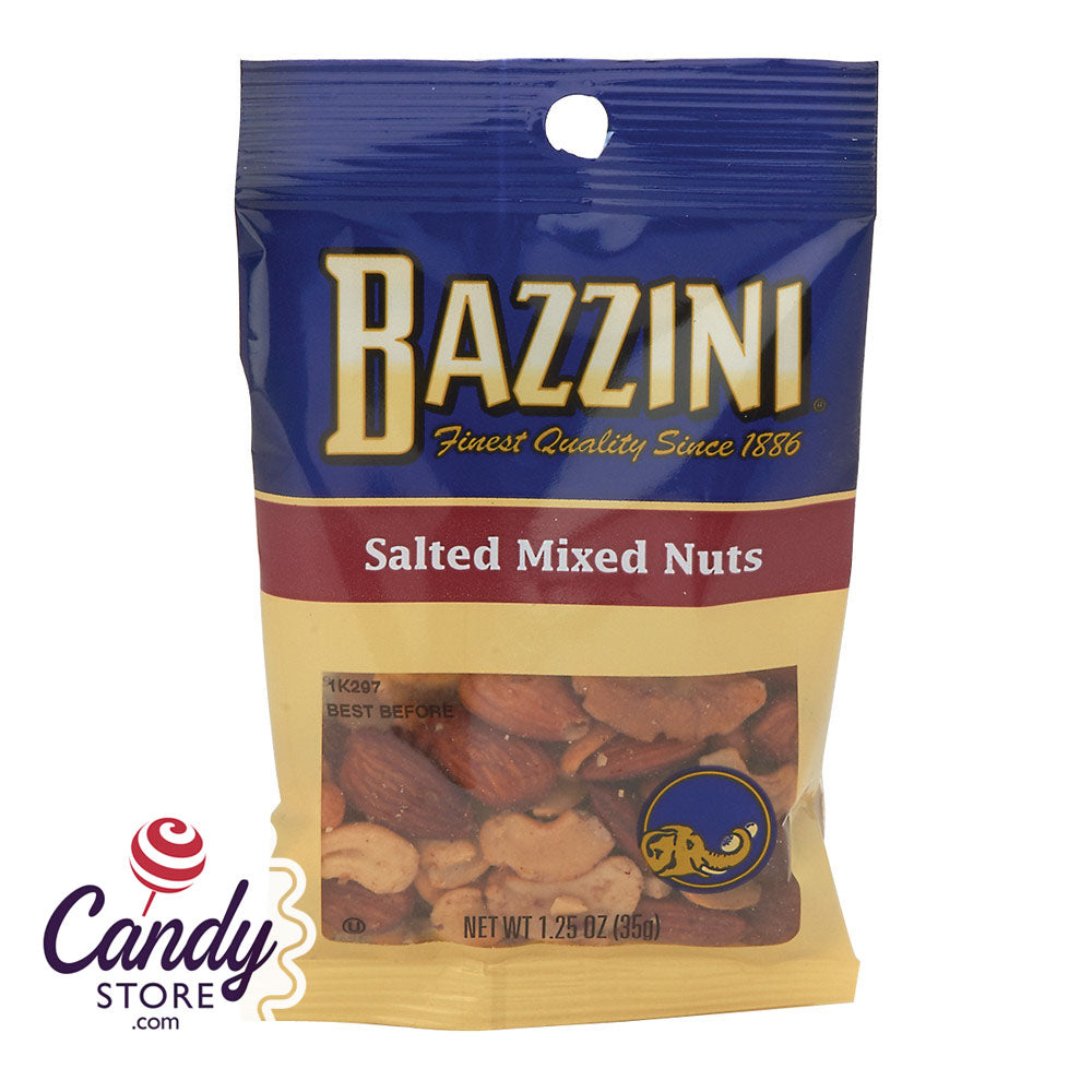 Bazzini Salted Mixed Nuts 1.5oz Peg Bags 12ct - CandyStore.com