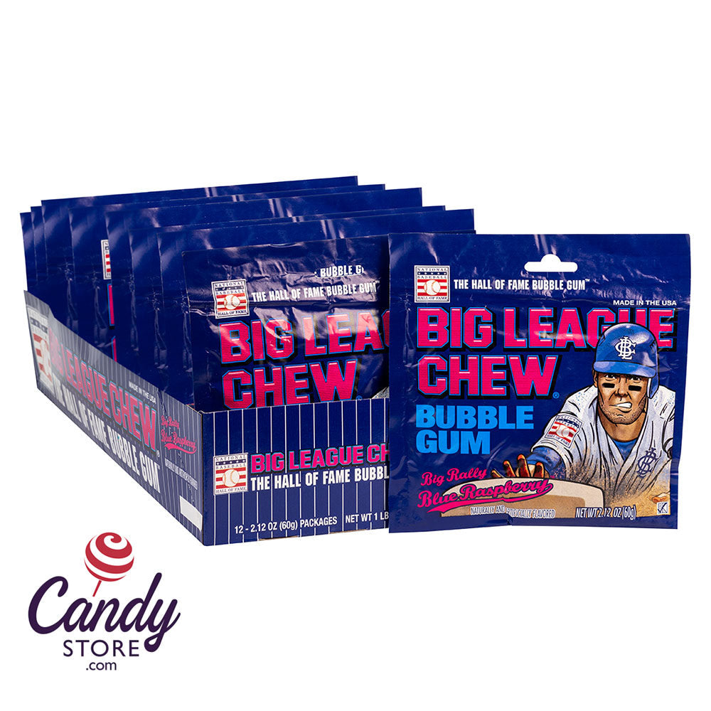 Big League Chew Blue Raspberry Packs 12ct - CandyStore.com