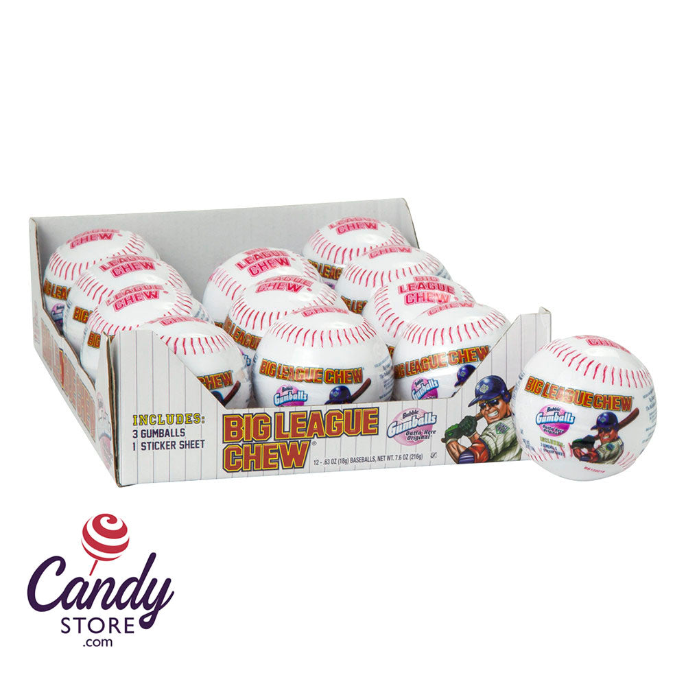 Big League Chew Baseball 24ct w/Gumballs & Stickers - CandyStore.com