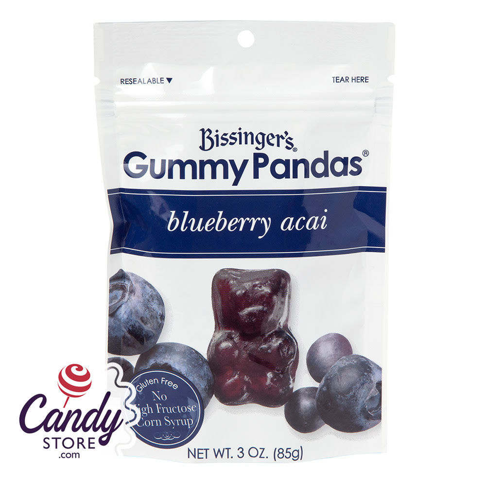 Bissinger's Blueberry Acai Gummy Pandas 3oz Pouch 12ct - CandyStore.com