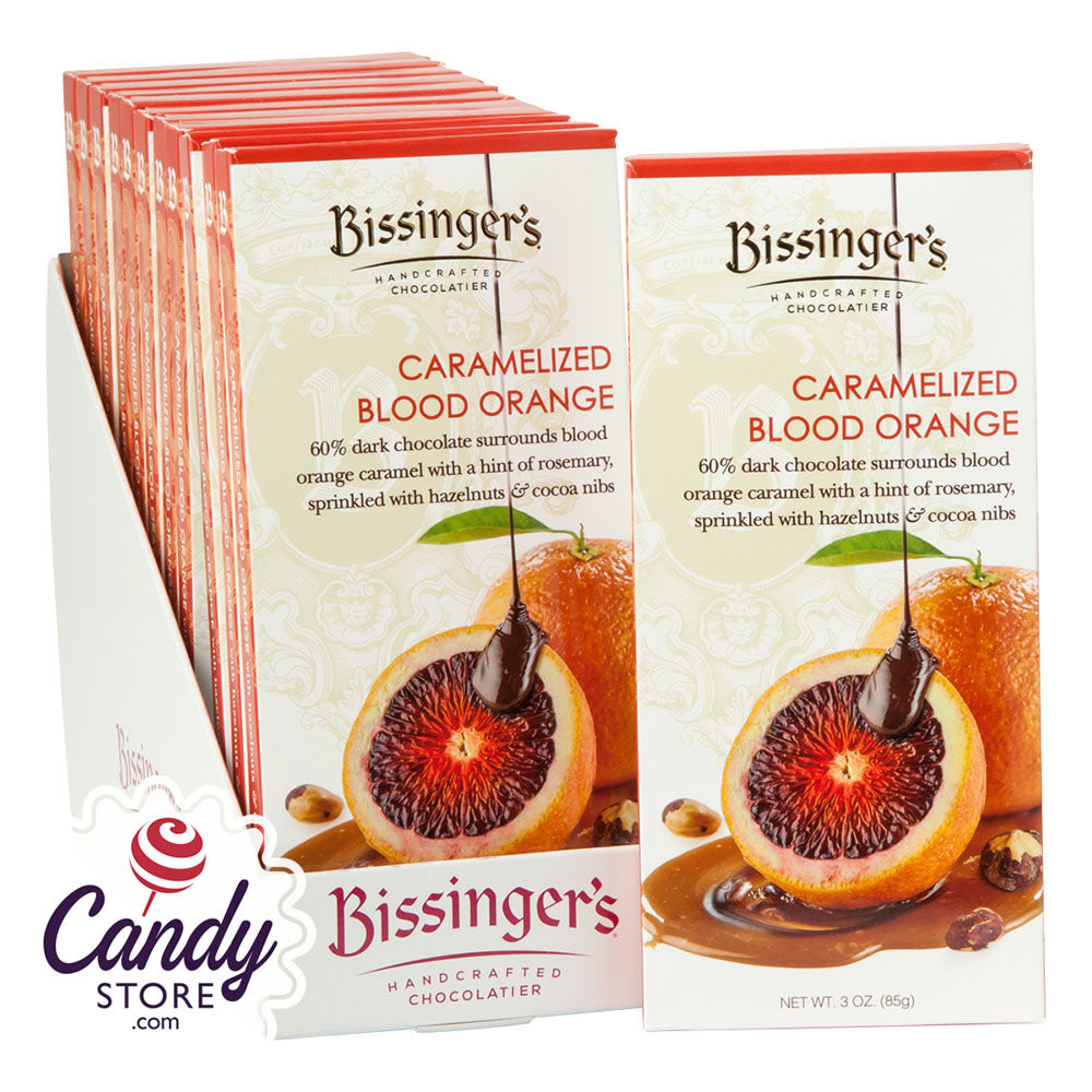 Bissinger's Dark Chocolate Caramelized Blood Orange 3oz Bar 12ct ...