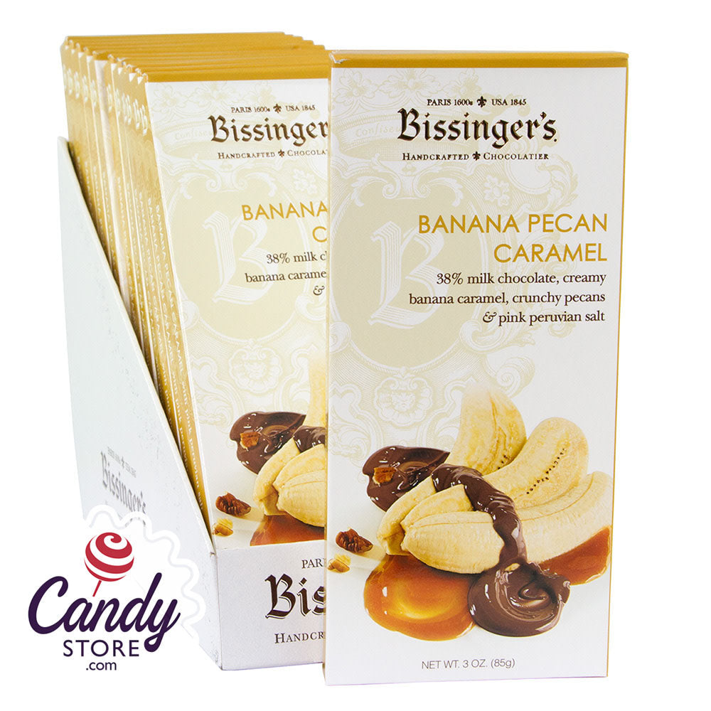 Bissinger's Milk Chocolate Banana Pecan Caramel 3oz Bar 12ct ...