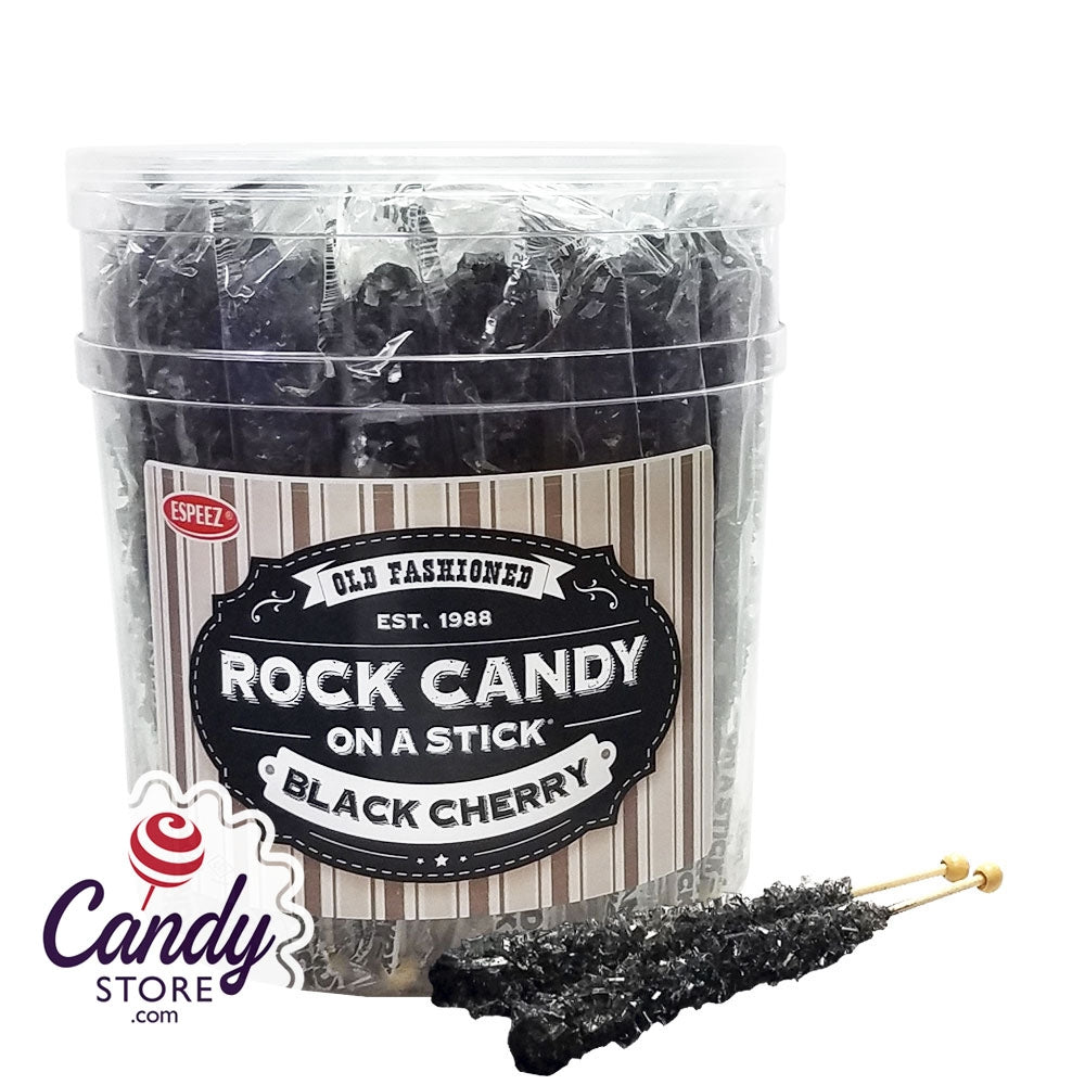 Black Cherry Rock Candy Crystal Sticks - 36ct | CandyStore – CandyStore.com
