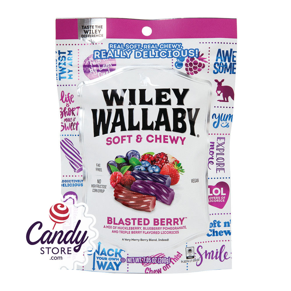 Blasted Berry Licorice Wiley Wallaby 12ct Peg Bags - CandyStore.com