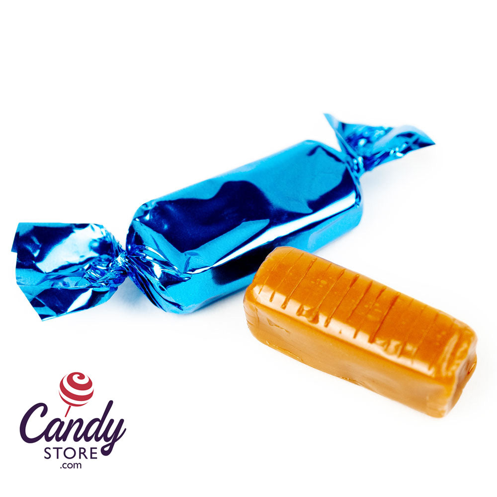 Blue Foil Caramels Candy - 2lb Bulk | CandyStore.com