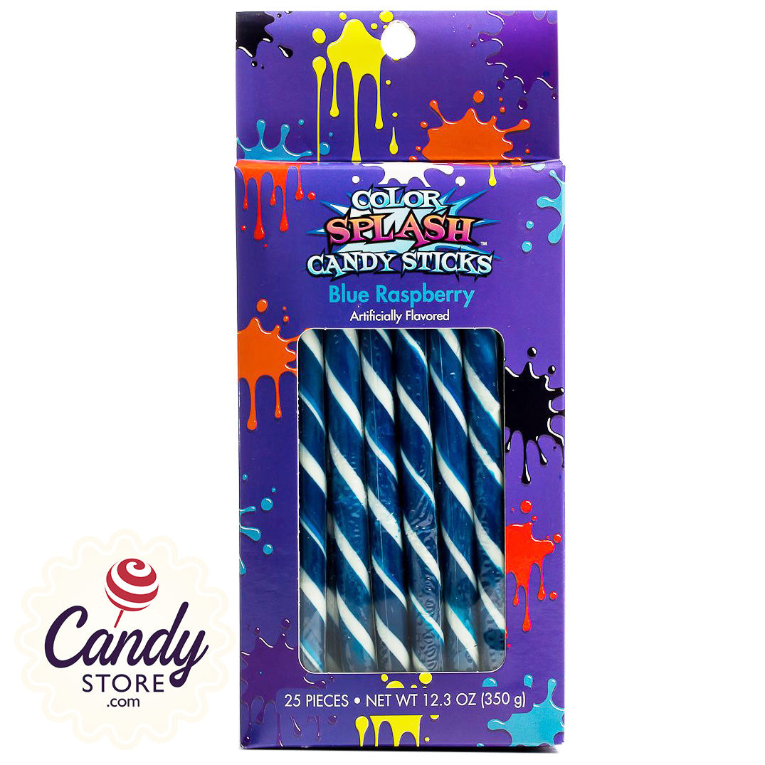 Blue Raspberry Candy Sticks Color Splash - 25ct