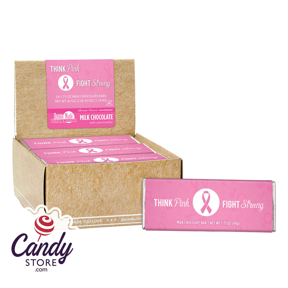 Breast Cancer Awareness Milk Chocolate 1.75oz Bar 24ct - CandyStore.com