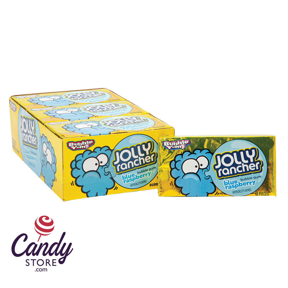Bubble Yum Blue Raspberry Jolly Rancher Gum 2.8oz - 12ct