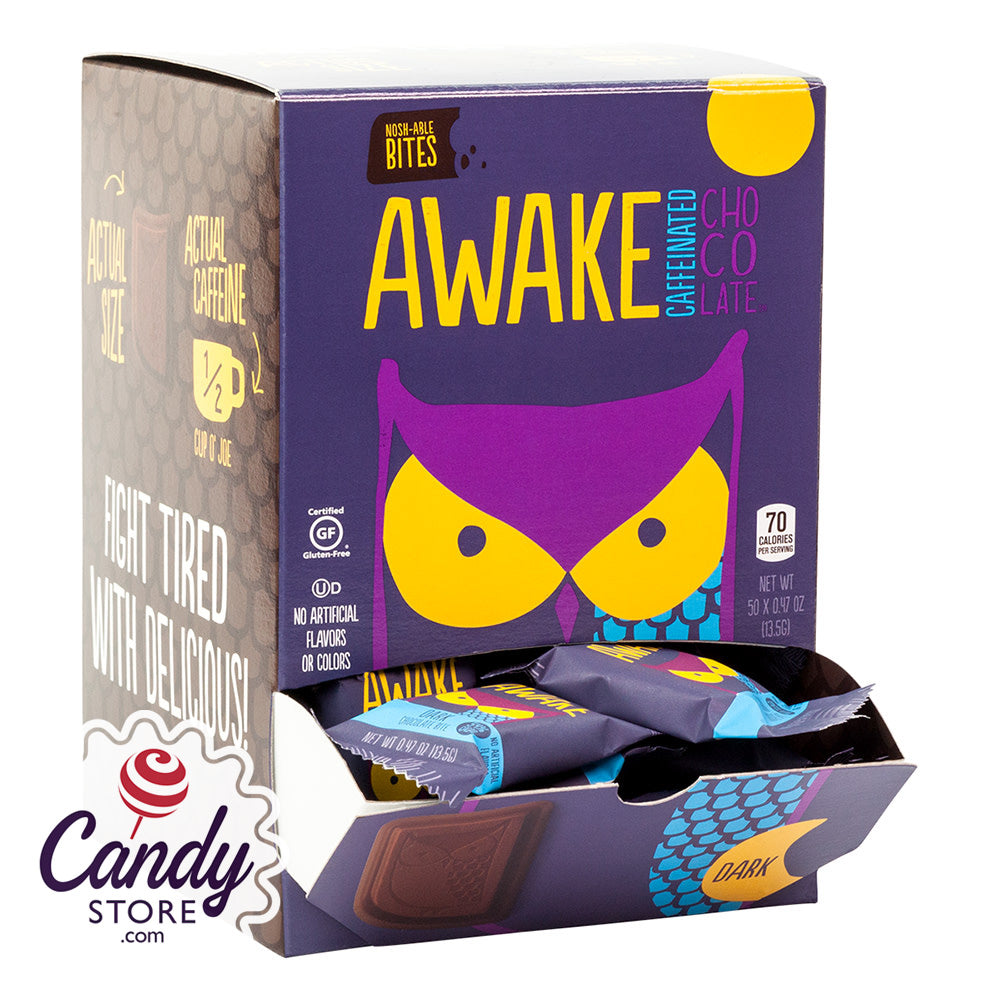 Caffeinated Awake Bites Dark Chocolate 50ct - CandyStore.com