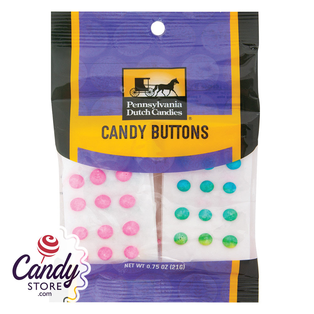 Candy Buttons Peg Bags 12ct - CandyStore.com