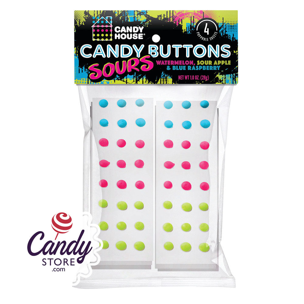 Sour Candy Buttons 1oz Peg Bags 24ct - CandyStore.com