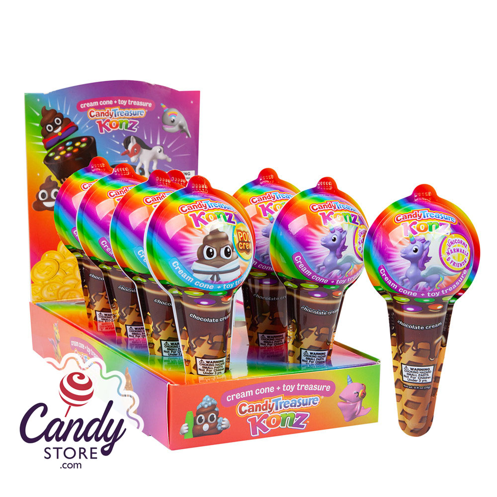 Candy Treasure Konz Ice Cream Cone With Toy Surprise - 10ct ...