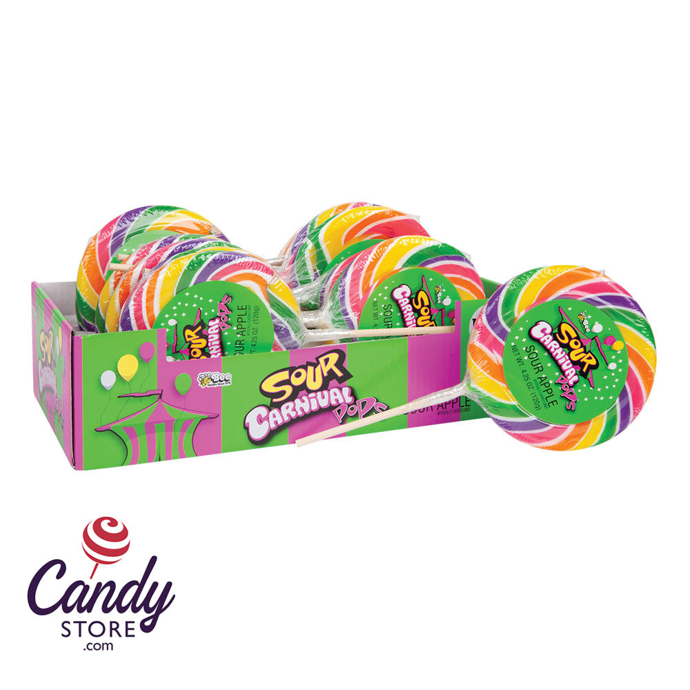 Carnival Pops Sour Lollipops 12ct - CandyStore.com