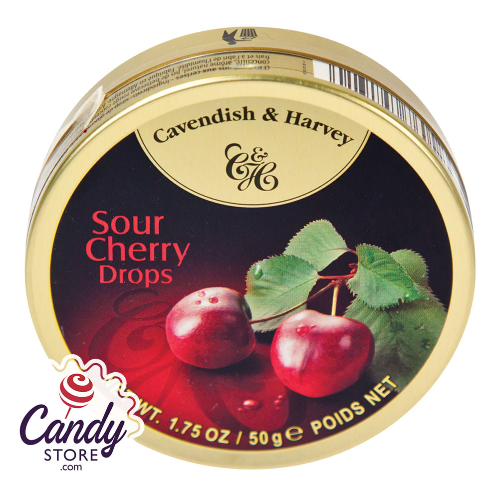 Cavendish & Harvey Sour Cherry Drops 1.75oz Tin - 7ct