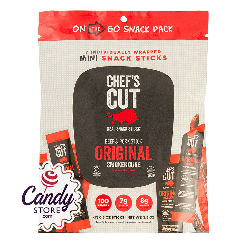 Chef's Cut Original Beef And Pork Half Sticks 7-Piece 3.5oz Bags 8ct ...
