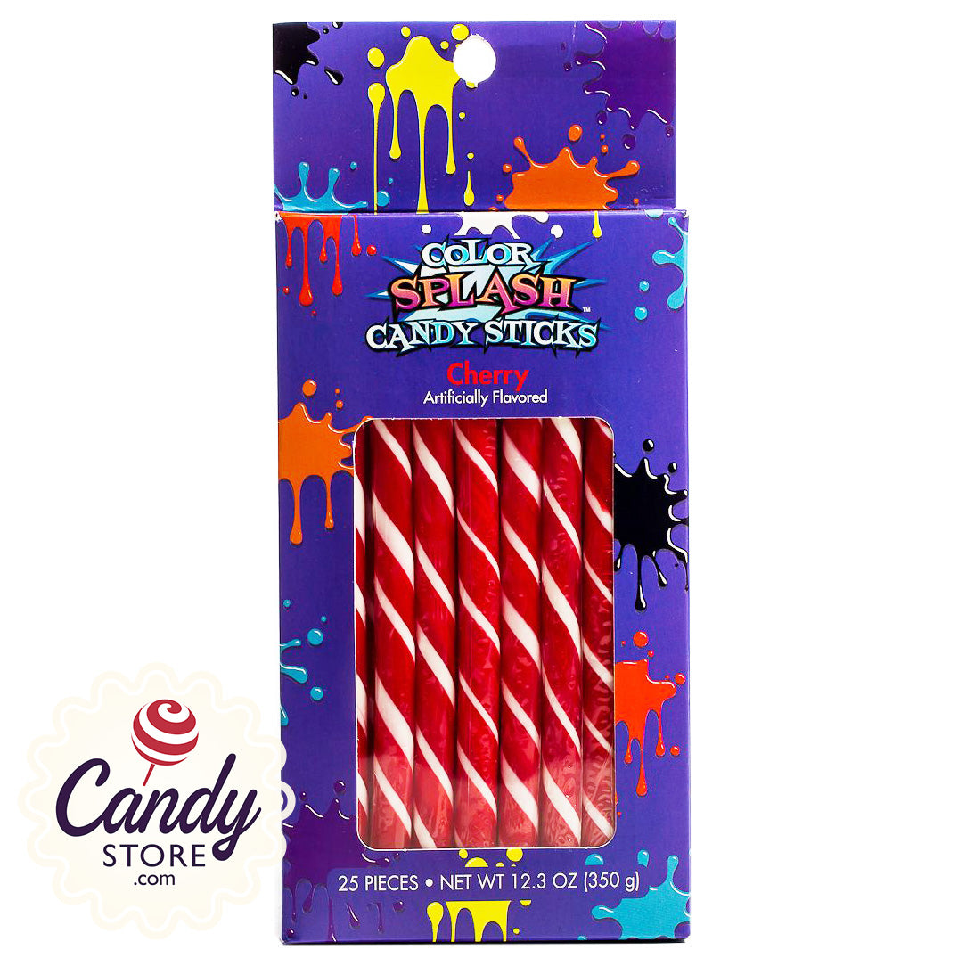 Cherry Red Candy Sticks Color Splash - 25ct | CandyStore.com