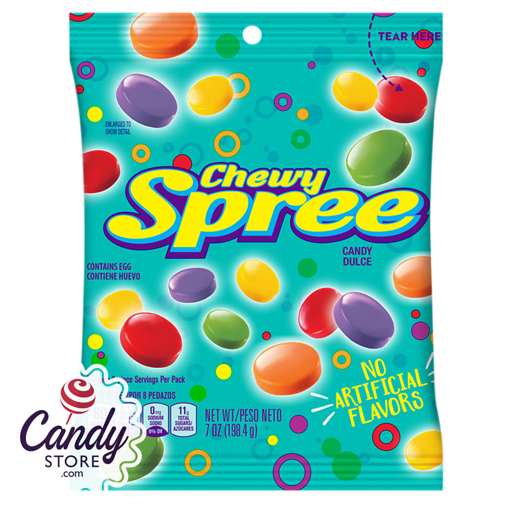 Chewy Spree Candy Peg Bags 7oz 12ct - CandyStore.com