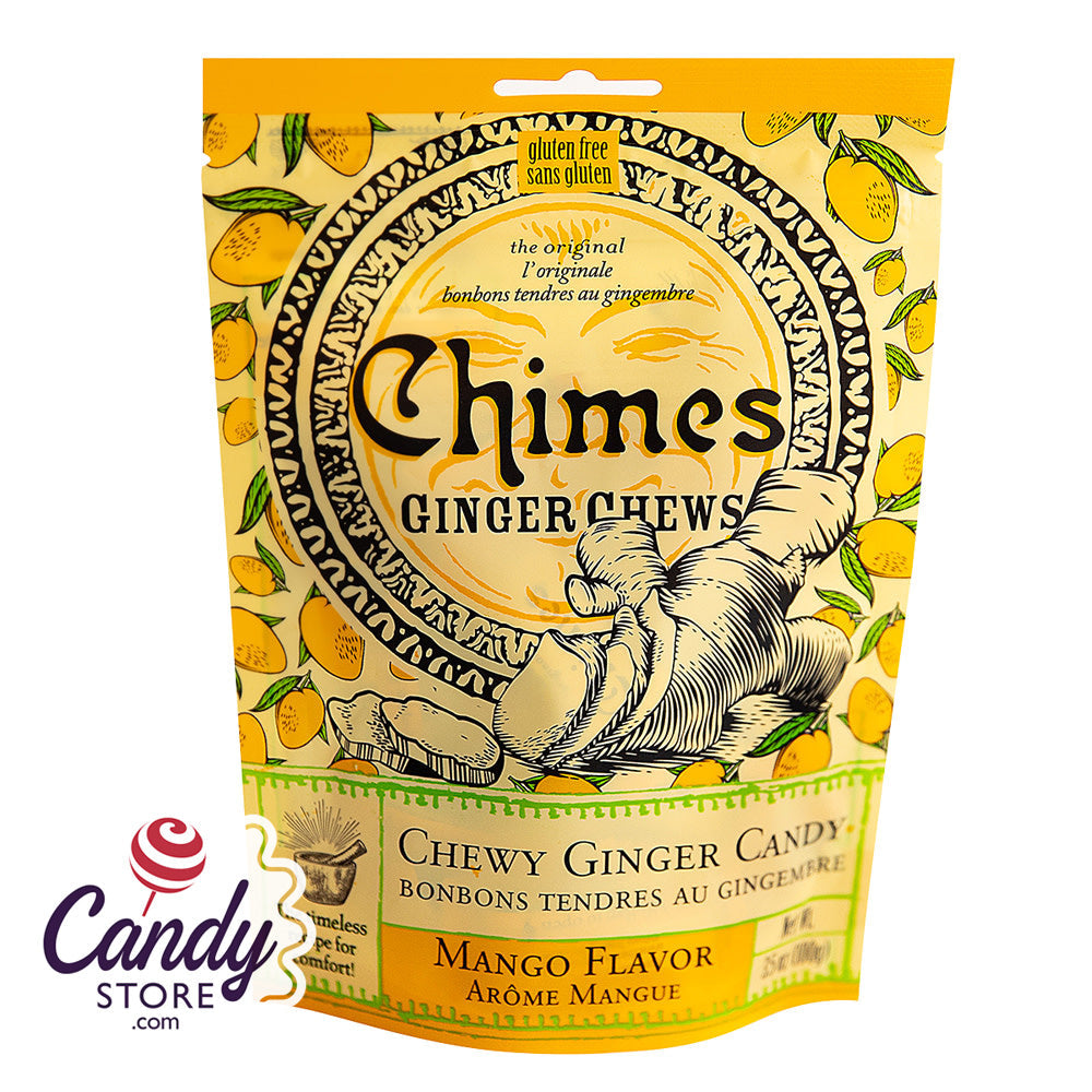 Chimes Mango Ginger Chews 3.5oz Peg Bags 72ct - CandyStore.com