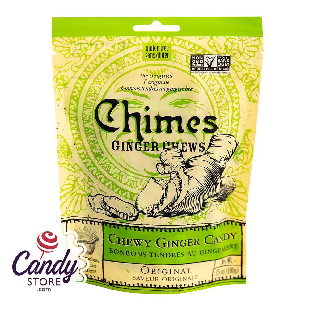 Chimes Original Ginger Chews 12ct Pouches - CandyStore.com