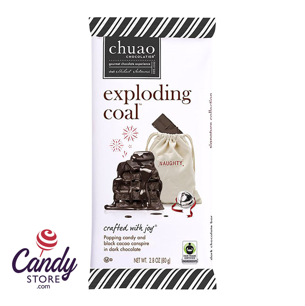 Chuao Exploding Coal Dark Chocolate 2.8oz Bar 12ct - CandyStore.com