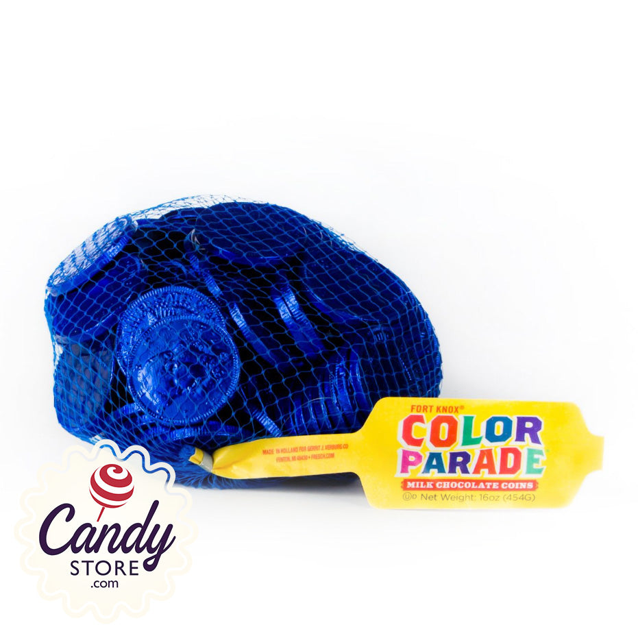 Dark Blue Chocolate Coins Fort Knox 1.5-inch - 1lb – CandyStore.com