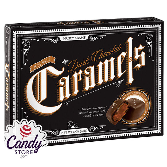 Dark Chocolate Sea Salt Caramels 8oz Box Nancy Adams - 12ct