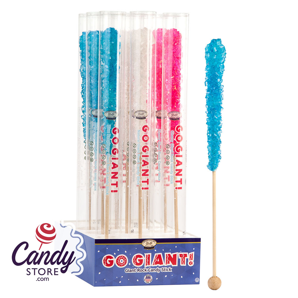Dryden & Palmer Giant Rock Candy 12" Stick 1.95oz - 24ct – CandyStore.com