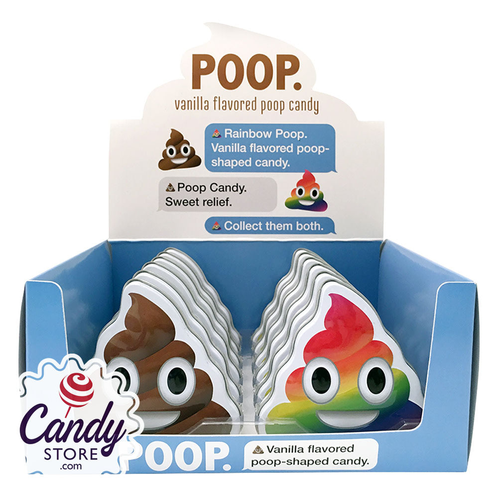 Poop Emoji Vanilla-Flavored Poop Candy 1oz Tin 12ct - CandyStore.com