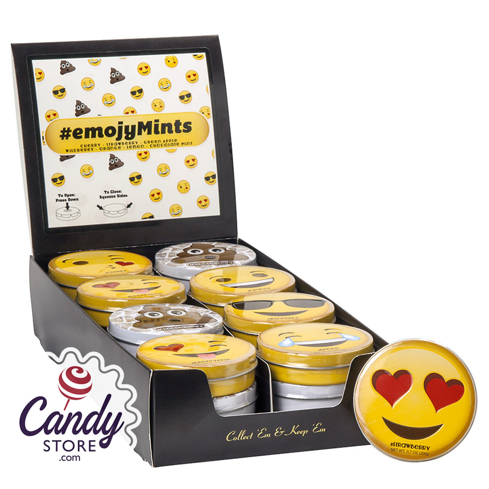 Emojy Mints Assorted Amusemints Fruit Candies 0.7oz Tin - 24ct ...