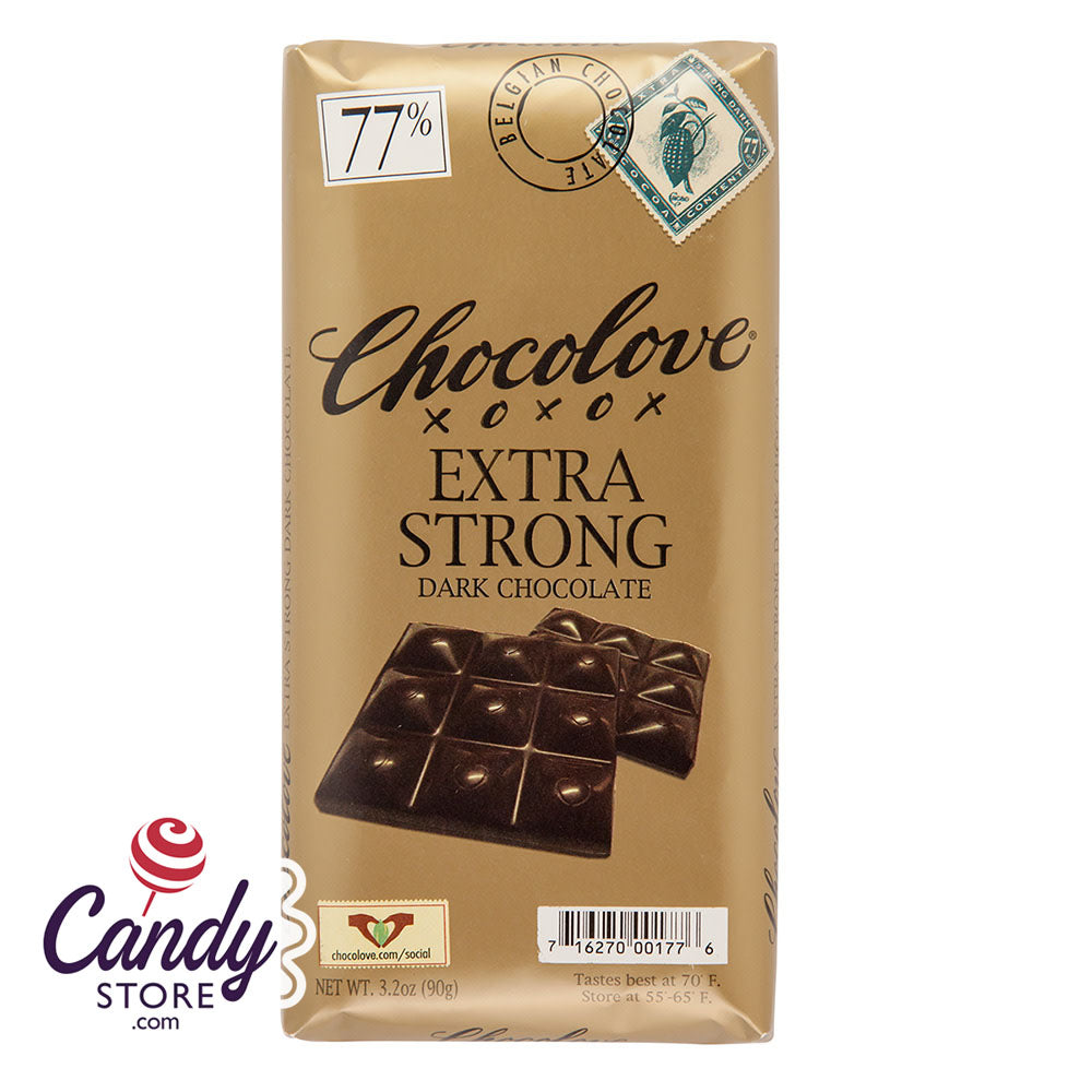 Extra Strong Dark Chocolate Chocolove 3.2oz Bar - 12ct – CandyStore.com