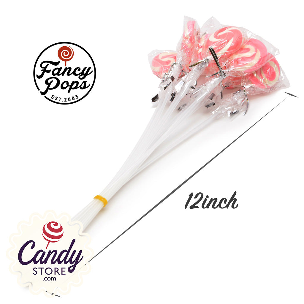 Fancy Pops Pink Round Lollipops - 100ct | CandyStore.com