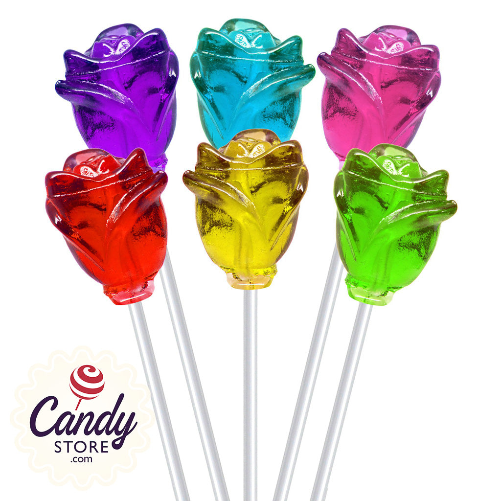 Fancy Pops Roses Assorted Color Lollipops - 100ct – CandyStore.com