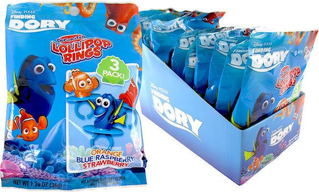 Finding Dory Lollipops 3 Pack Rings - 12ct | CandyStore.com