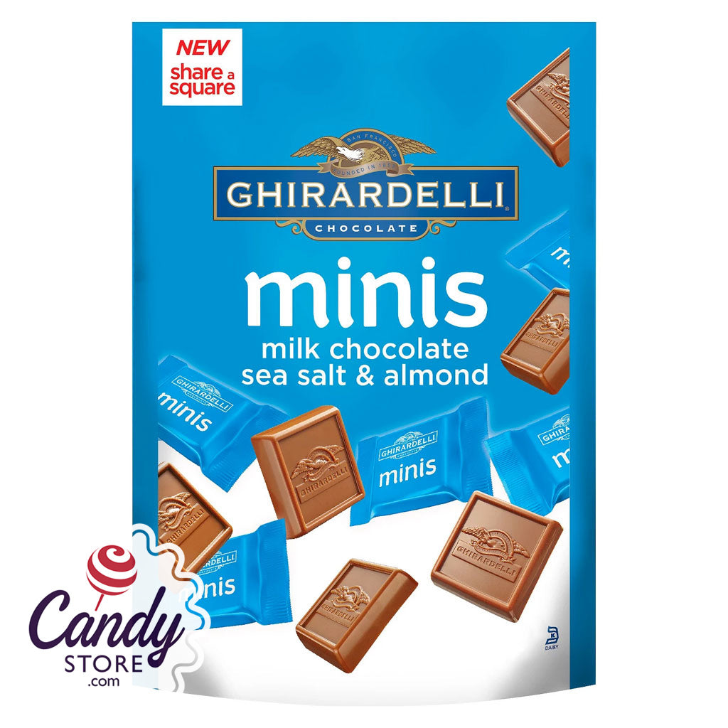 Ghirardelli Minis Milk Chocolate Sea Salt & Almond Squares Pouch - 6ct