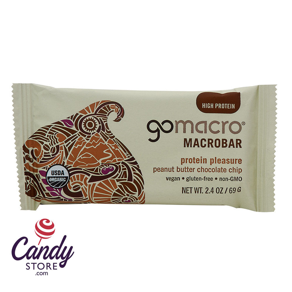 Go Macro Peanut Butter & Chocolate Chip 2.5oz Bar 12ct - CandyStore.com