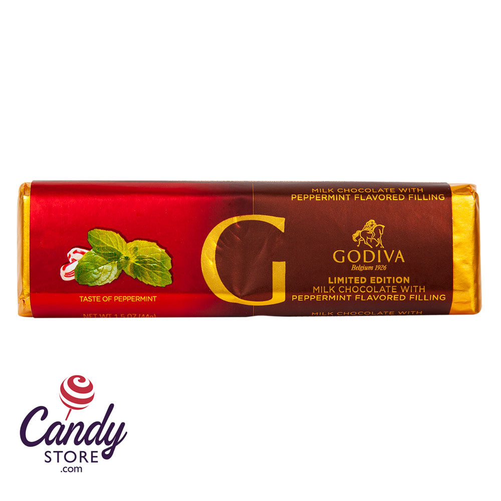 Godiva Holiday Milk Chocolate With Peppermint 1.5oz Bar 24ct ...