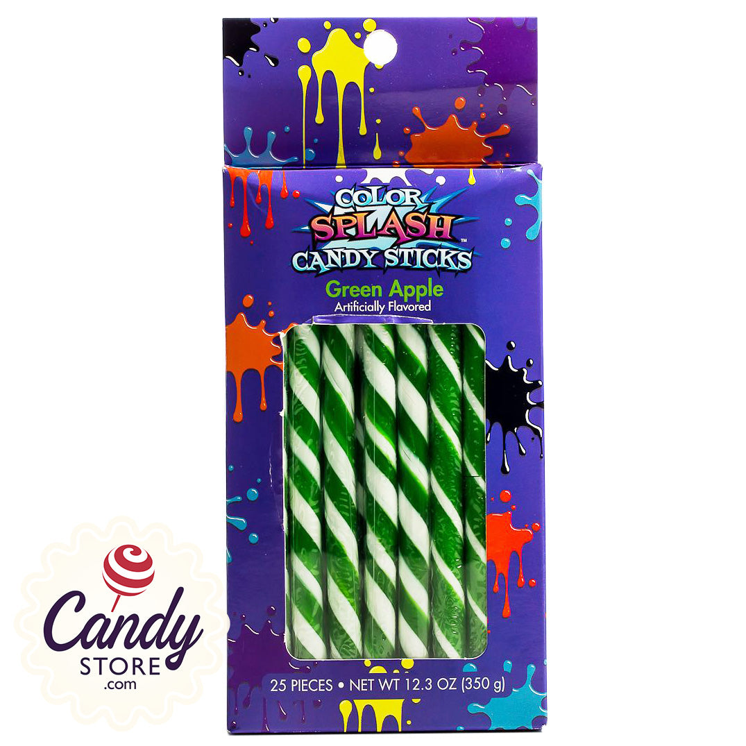 Green Apple Candy Sticks Color Splash - 25ct | CandyStore