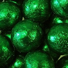 Green Foil Chocolate Balls - 10lb Bulk | CandyStore.com