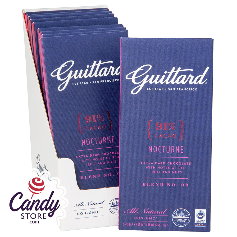 Guittard Extra Dark Chocolate Nocturne 2.65oz Bar - 12ct – CandyStore.com